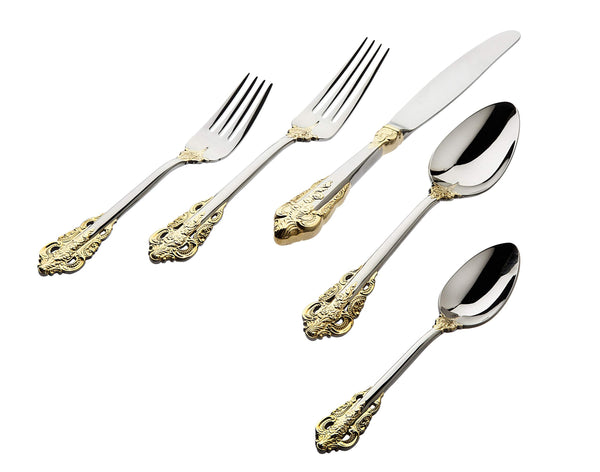 Godinger Flatware Silverware Set 18/10 20th Century Baroque - Silver G ...