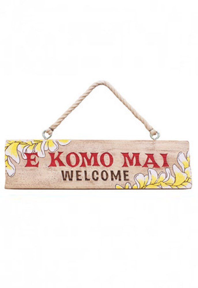 Hawaiian Wall Hanging Sign E Komo Mai – Zentra, LLC