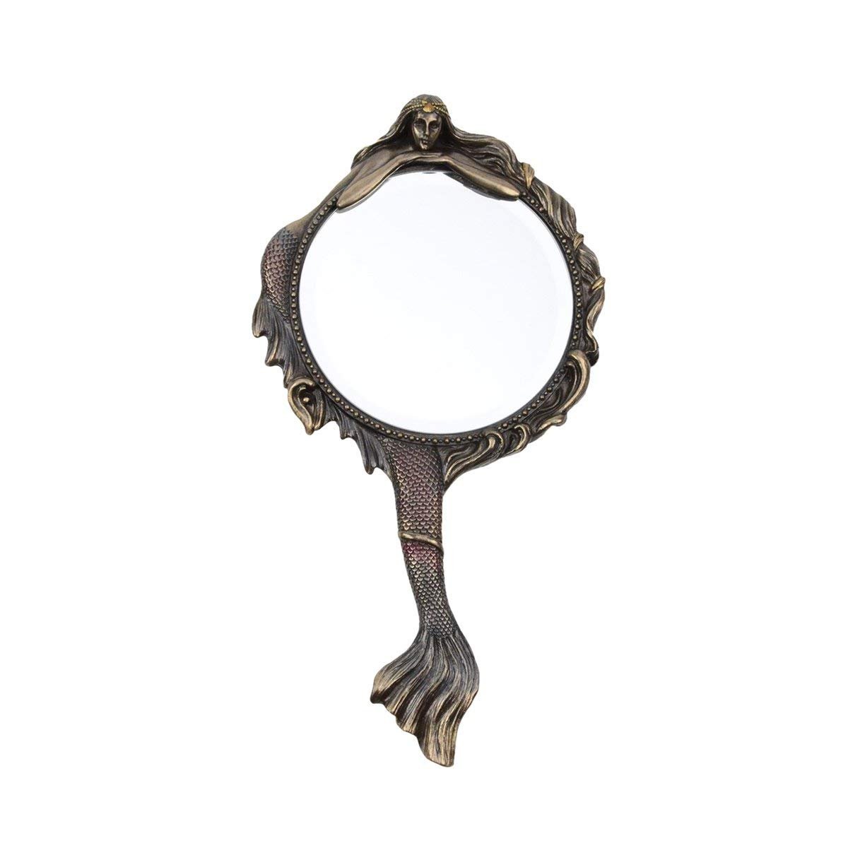Unicorn Studios Vintage Style Hand Held Mermaid Vanity Mirror Cold Cas ...
