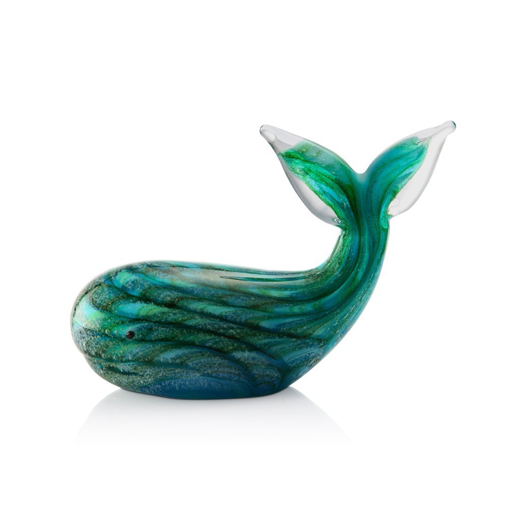 SPI Home Art Glass Teal Blue Whale – Zentra, LLC