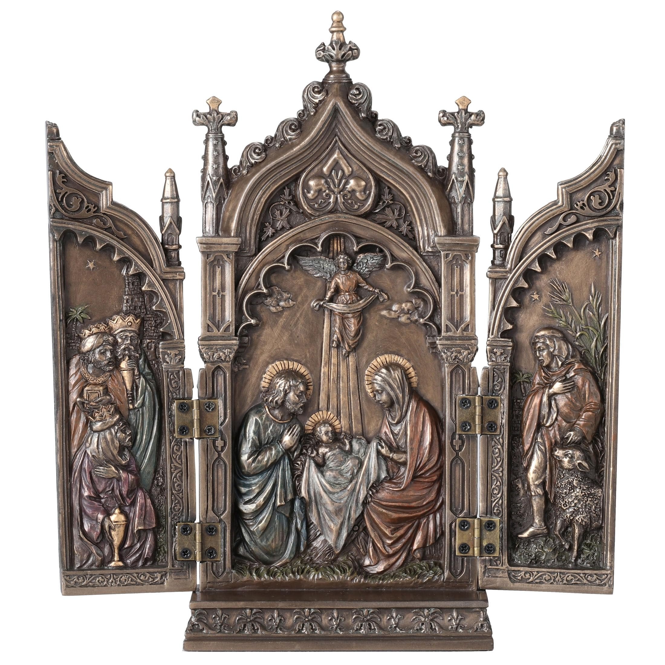 Nativity In Cathedral Triptych Statue Sculpture – Zentra, LLC